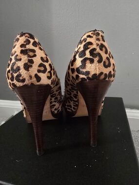 Aldo | Shoes | Vintage Aldo Leopard Print Peep Toe High Heels 37 7 ...